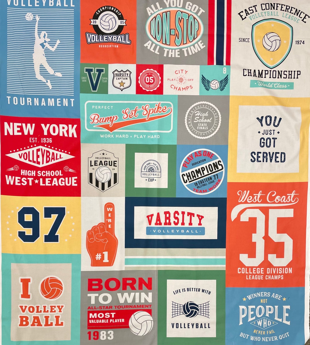 Varsity Volleyball by Riley Blake Large Size - Etsy
