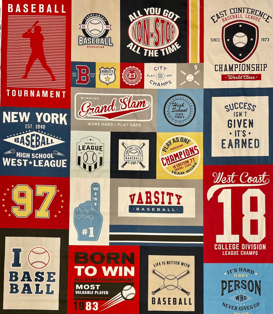 Varsity Baseball by Riley Blake Large Size - Etsy