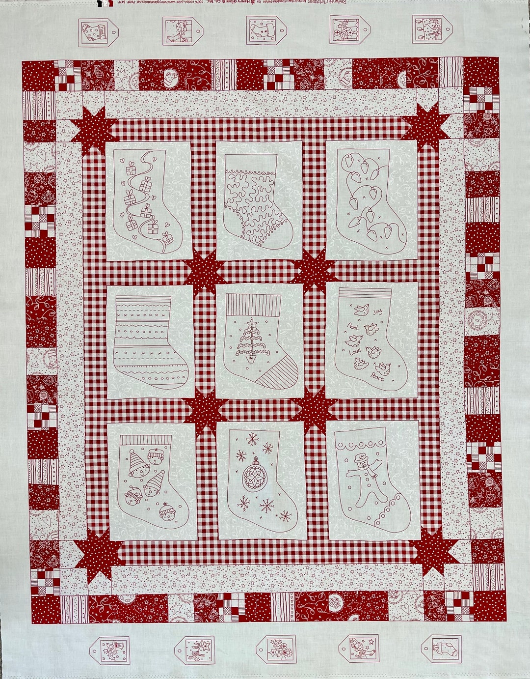 Redwork Christmas by Henry Glass - Etsy