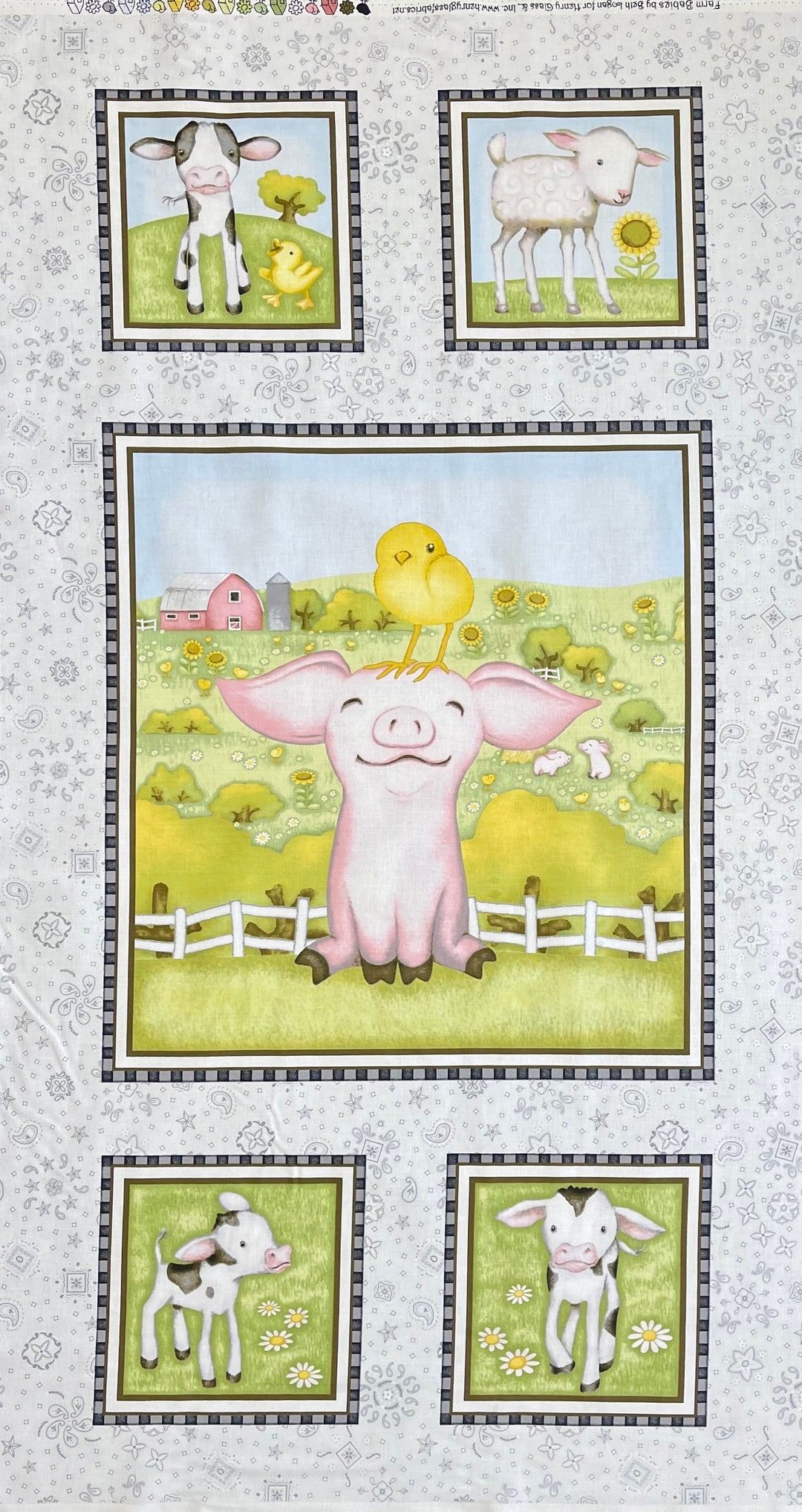 Farm Babies Panel by Henryglass - Etsy