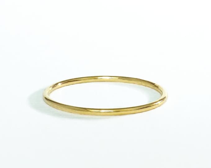 Thin Solid Recycled 14k Gold Stacking Ring Rose Gold, White Gold ...