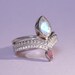 Pear Moonstone Ring + Nesting Band With Pink Tourmaline - Etsy