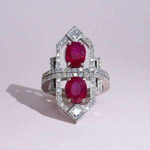 Modern Navette Ruby Ring - Etsy