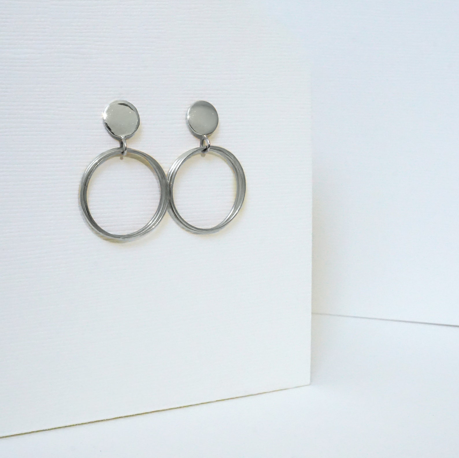 Solid 14k Gold Hoop Post Earrings - Etsy
