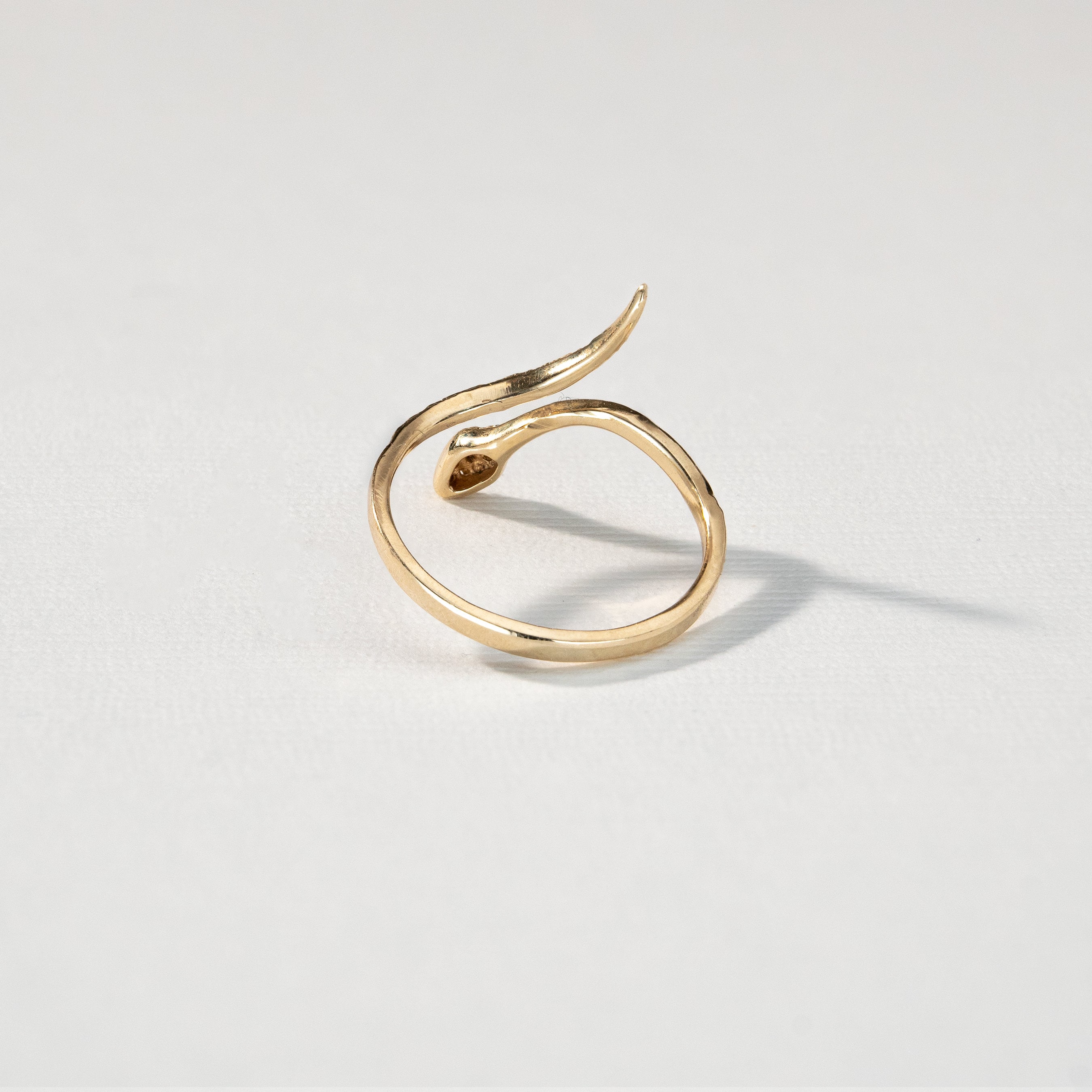 14k Yellow Gold Snake Ring with Blue Sapphire Eyes | Etsy