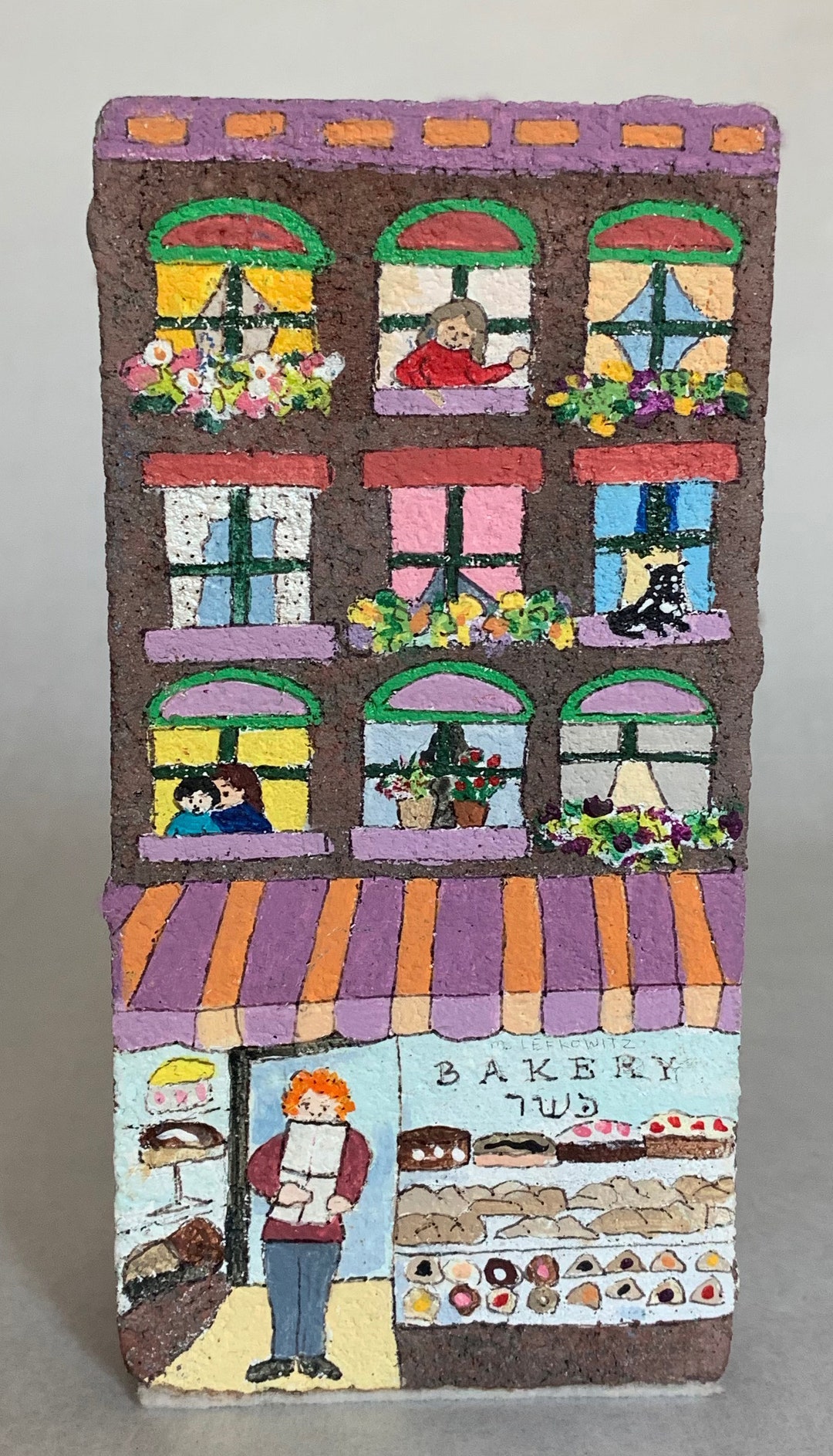 Store-fronts on the Block-hand-painted Brick Sculpture - Etsy