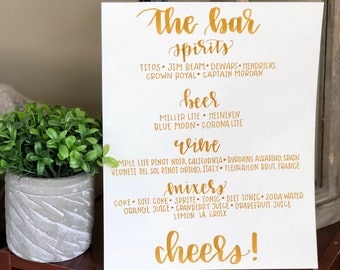 Hand lettered menu | Etsy