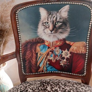 Custom Made.cowhide Accent Armchair: French Louis XV Style, Cat Art ...