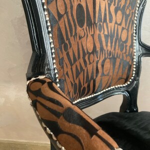 Curved Vintage Cowhide Arm Chair. Statement Chair. Stylish Leather Arm ...