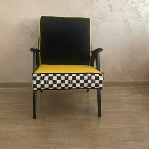 Pair of Mid Century Modern Chairs. Lounge Chairs.checkered Living Room ...
