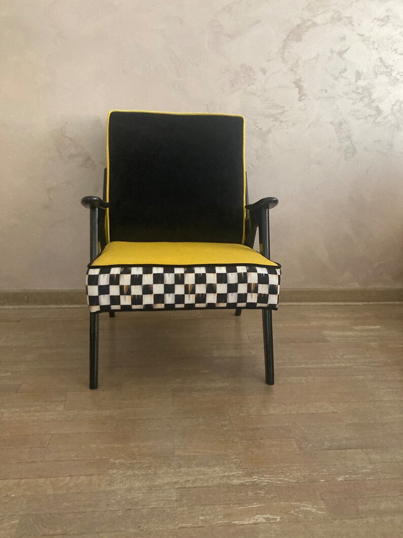 Pair of Mid Century Modern Chairs. Lounge Chairs.checkered - Etsy