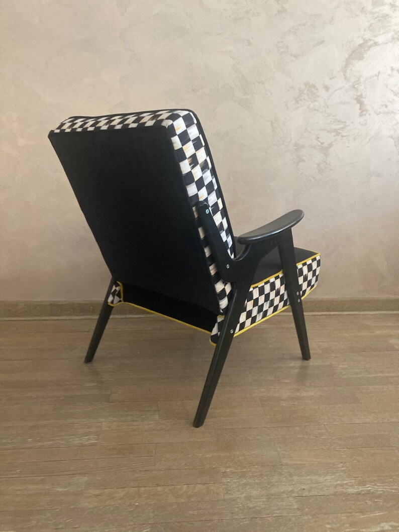 Pair of Mid Century Modern Chairs. Lounge Chairs.checkered - Etsy