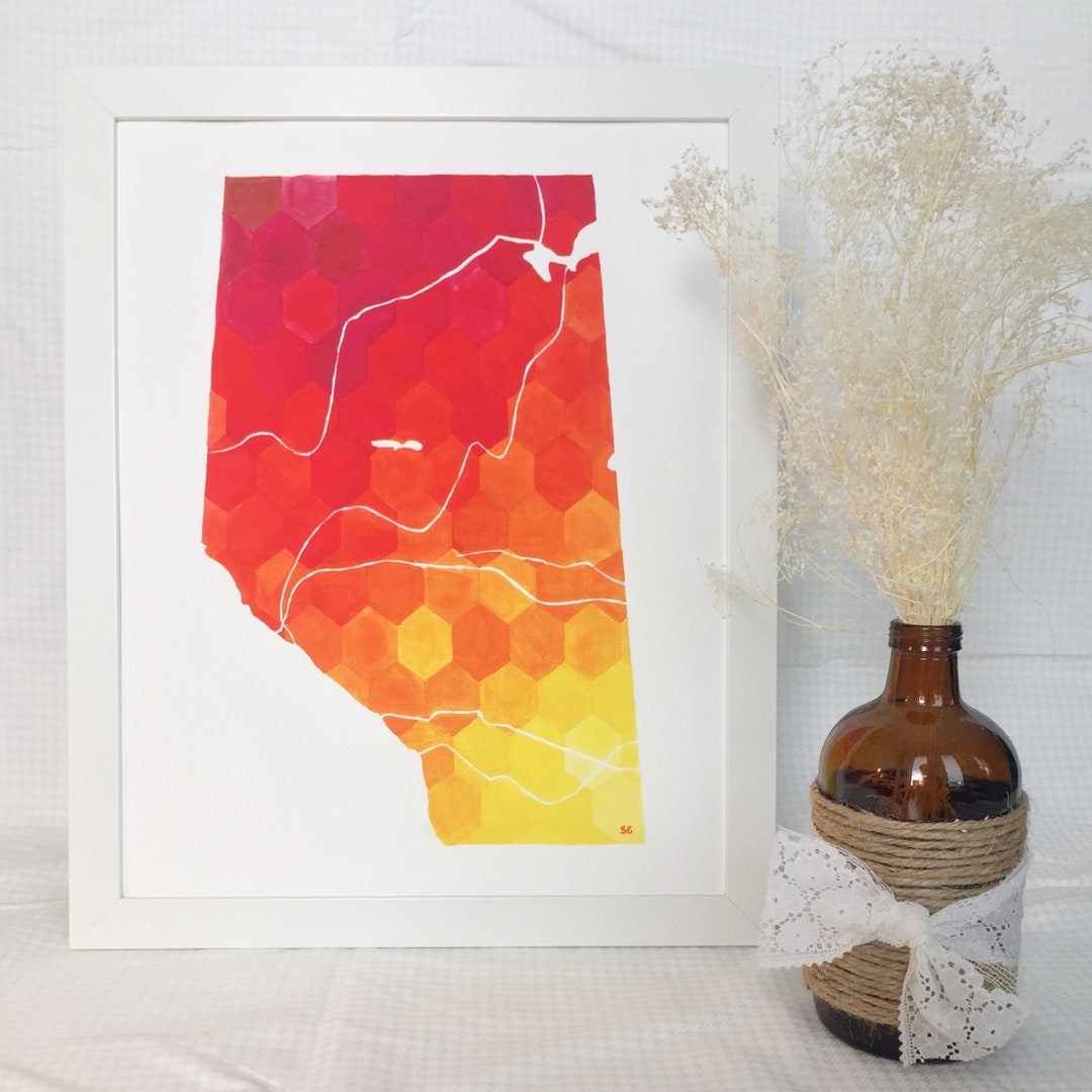 Alberta Canada Geometric Map Art by Sharla Paints - Etsy