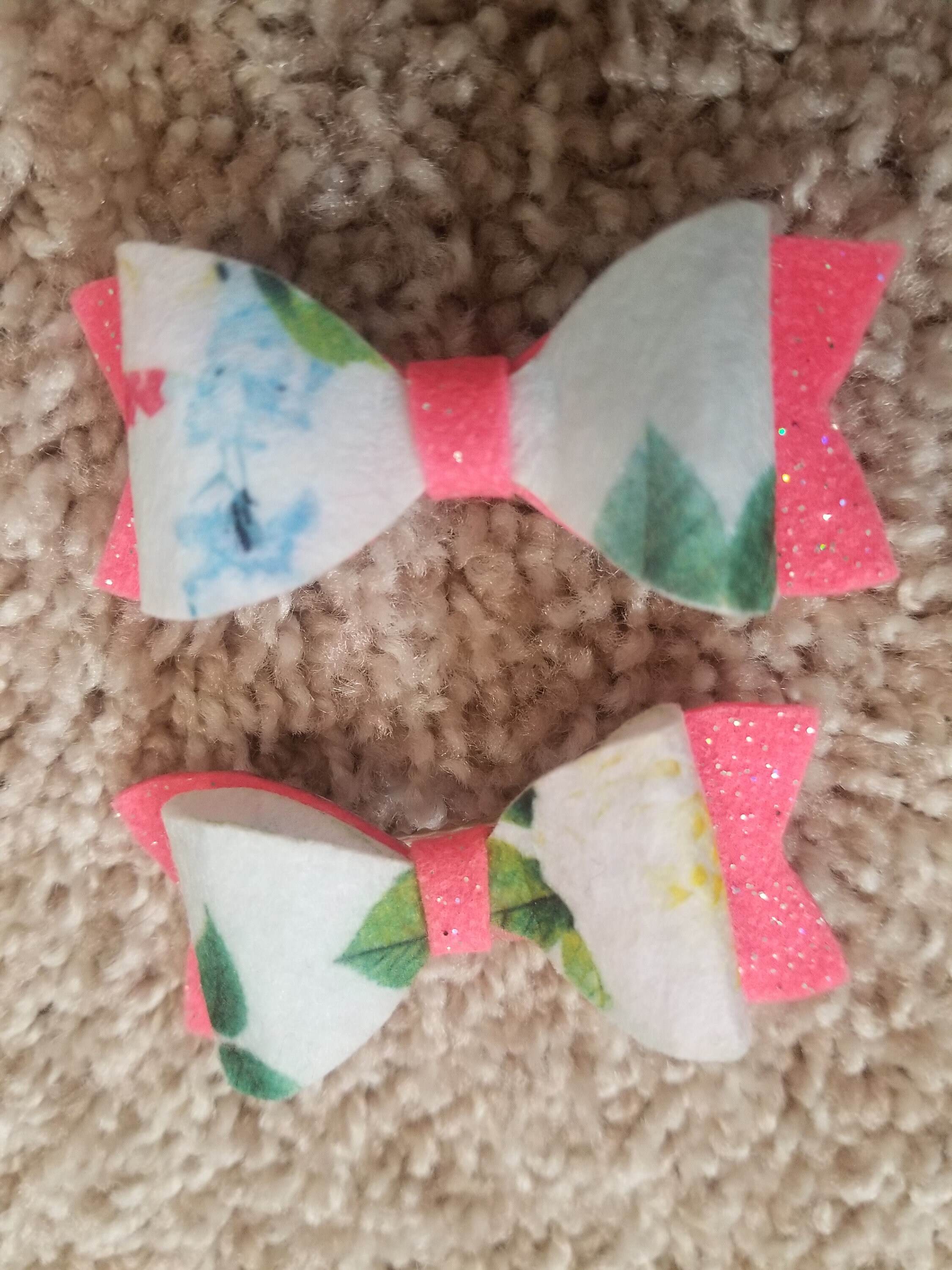Medium Handmade Pink Floral Bows - Etsy
