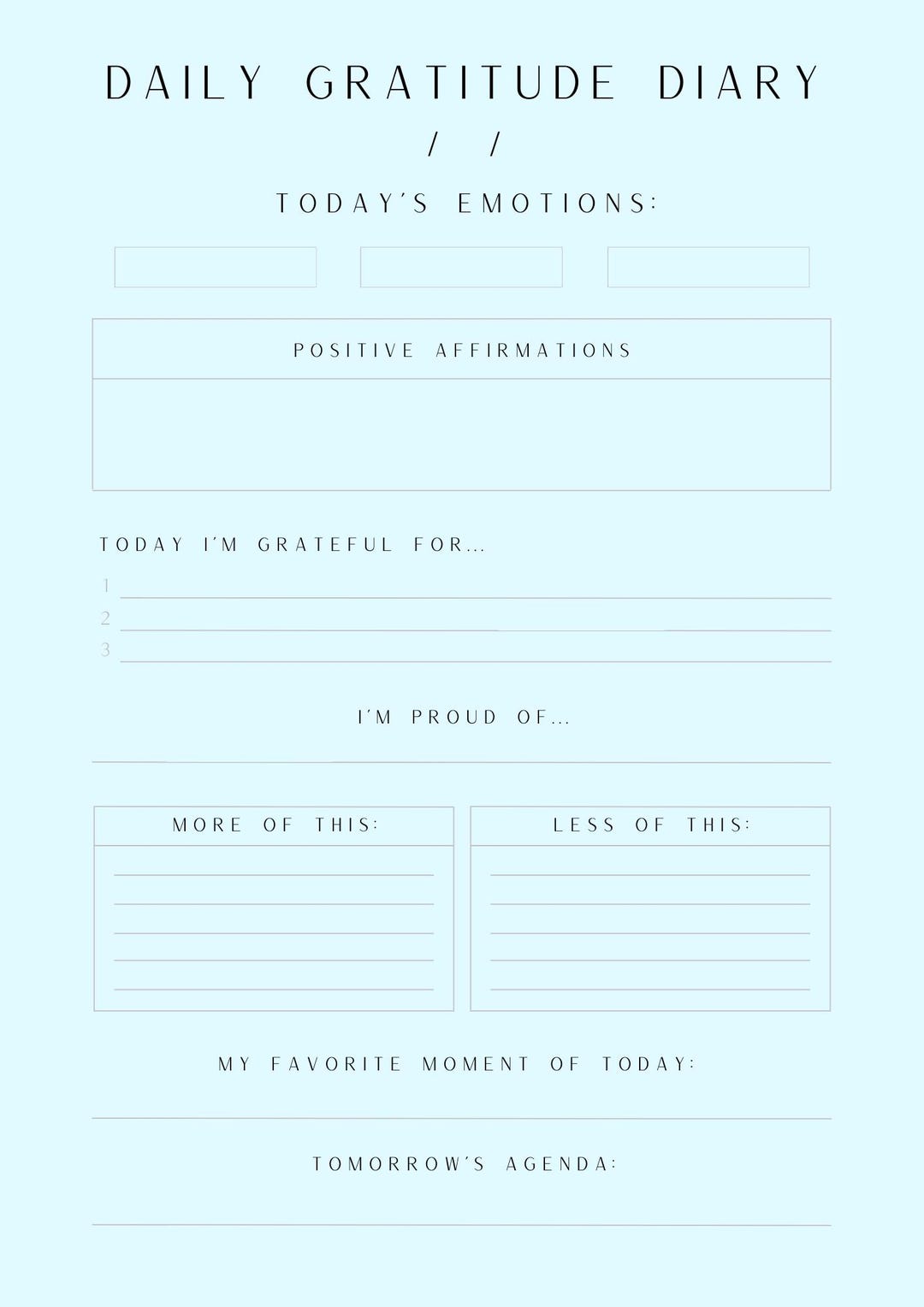 Mindfulness Gratitude Printable Journal Daily & Monthly Reflection PDF ...