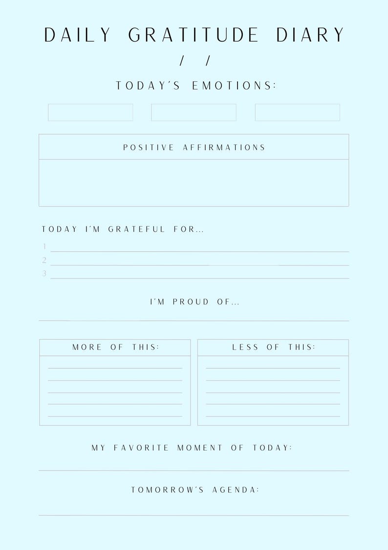 Mindfulness Gratitude Printable Journal Daily & Monthly Reflection PDF ...