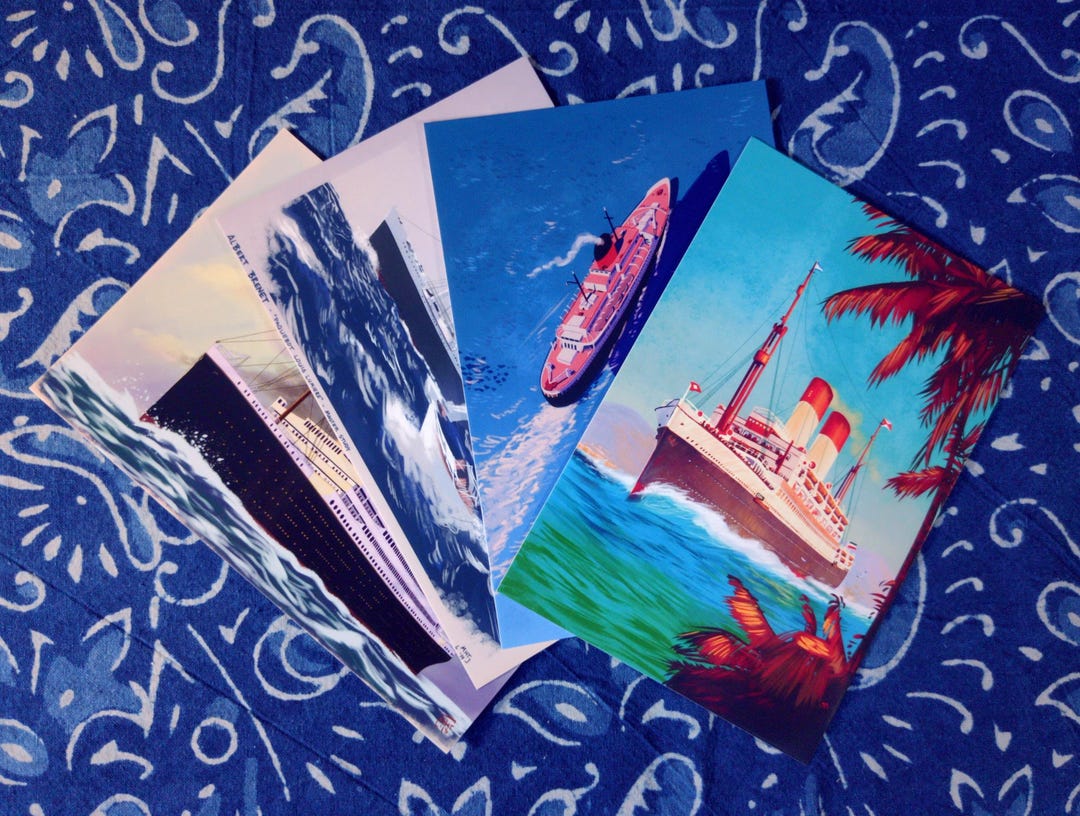 Vintage-style Ocean Liner Postcards - Etsy