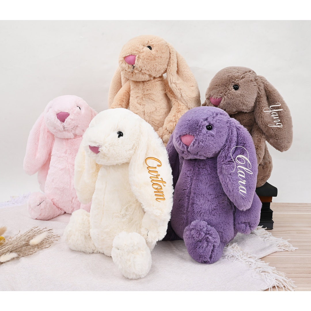 Custom Embroidered Bunny Rabbit, Birthday Gift, Bunny Soft Toy, Easter ...