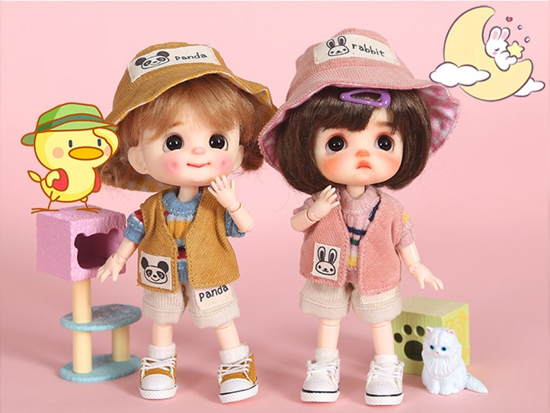 Obitsu11 Clothes OB11 Dolls Outfit 4pcs Set Hat Vest T-shirt - Etsy