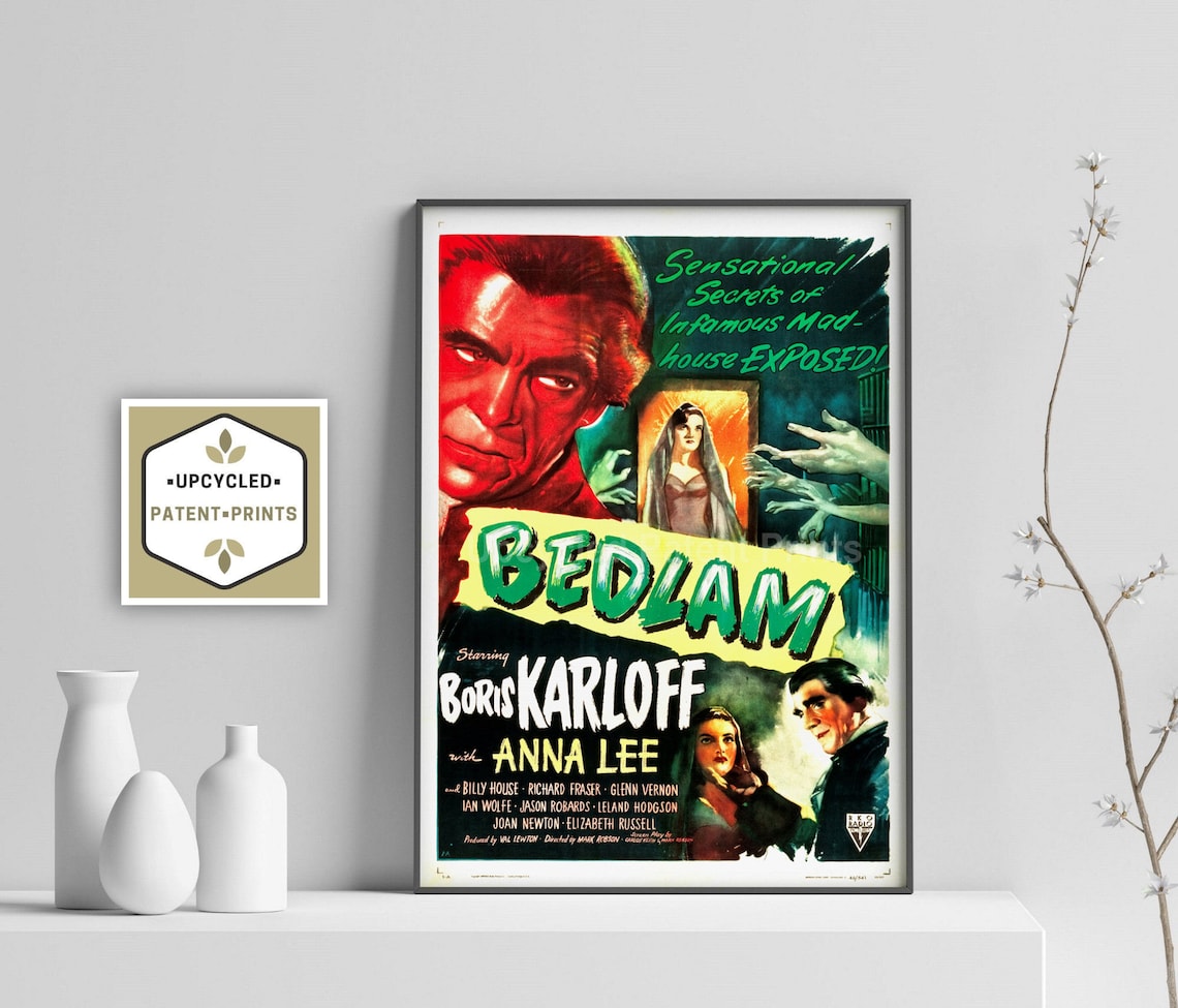 Bedlam 1946 Movie Poster Print Digital Download Horror Movie | Etsy