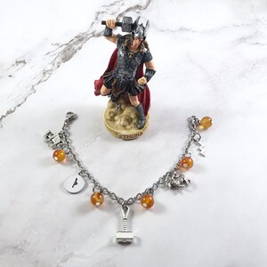 Thor Charm Bracelet Rune Version, Norse God, Norse Mythology Jewelry ...