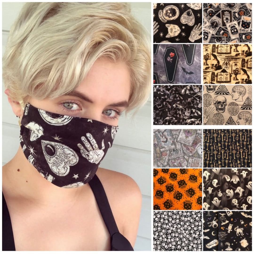 Witchy Goth Face Mask Machine Washable Witch Halloween - Etsy
