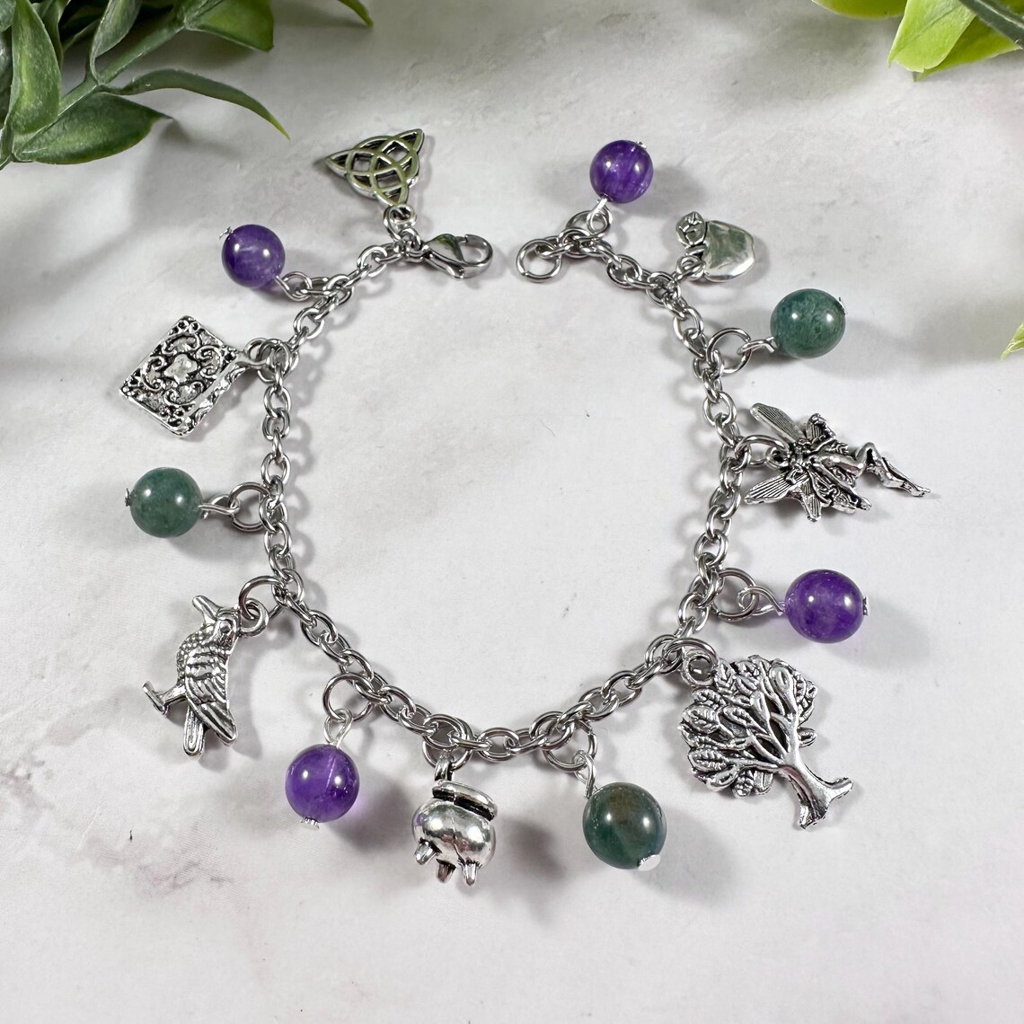 Morgan Le Fey Charm Bracelet - Morgana, Arthurian Legends, Camelot - Etsy