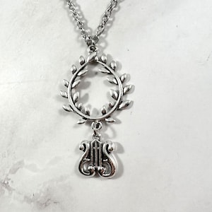 Apollo Necklace Laurel Wreath and Lyre Greek Mythology - Etsy