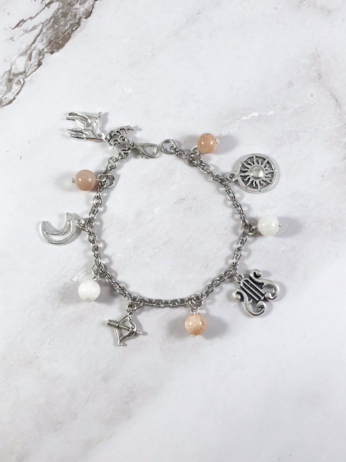 Artemis and Apollo Charm Bracelet Greek Mythology Bracelet | Etsy
