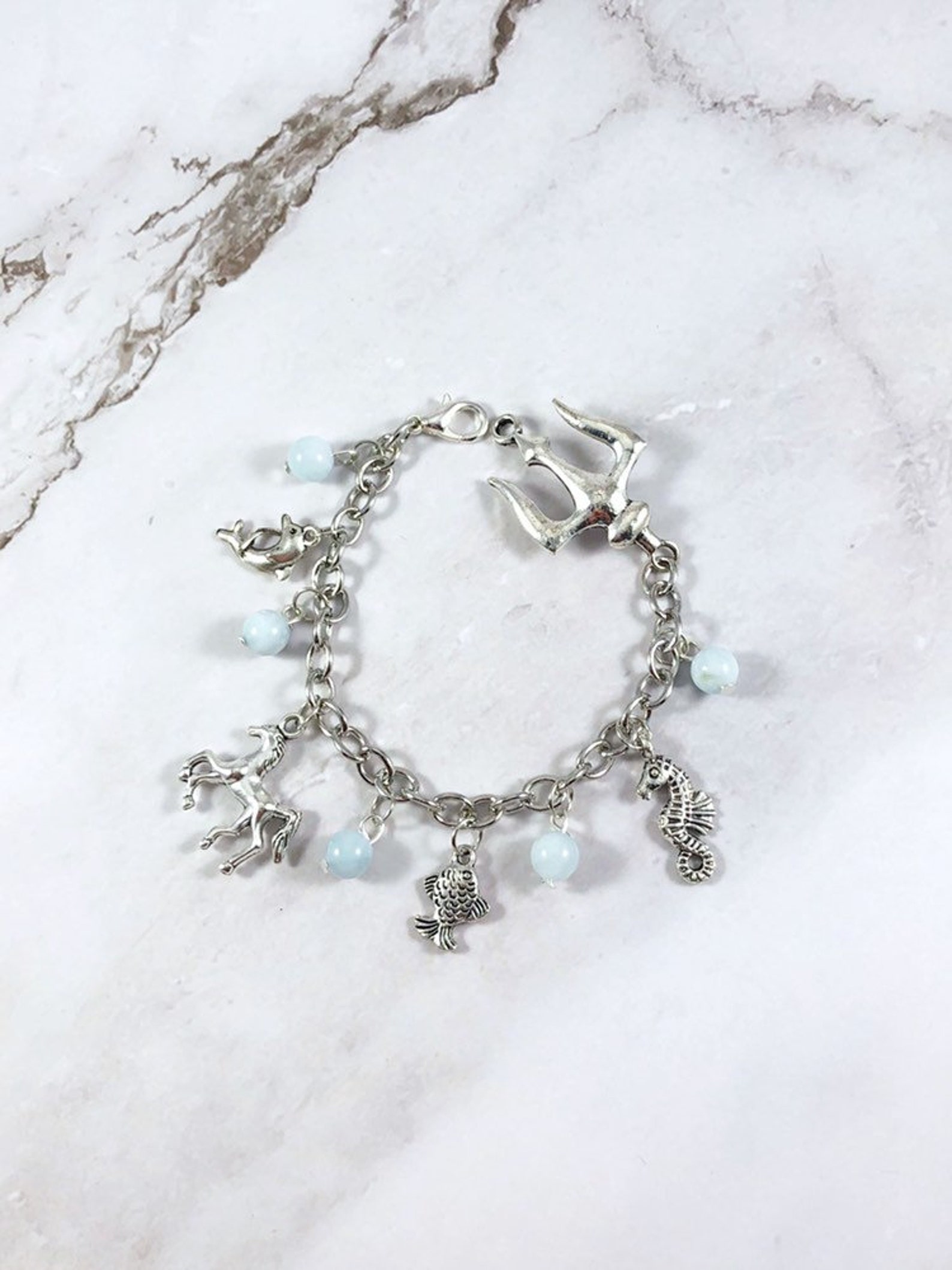 Poseidon Charm Bracelet Greek Mythology Jewelry Neptune | Etsy