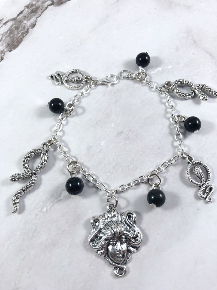 Medusa Charm Bracelet: Greek Mythology Gorgon Jewelry - Etsy