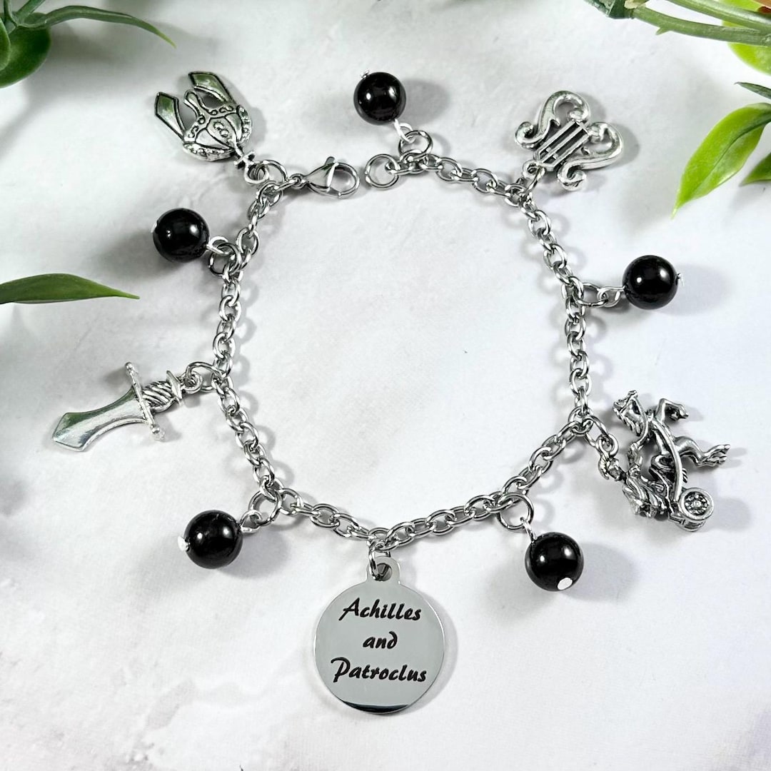 Achilles and Patroclus Charm Bracelet, Greek Mythology Jewelry, Homer’s ...