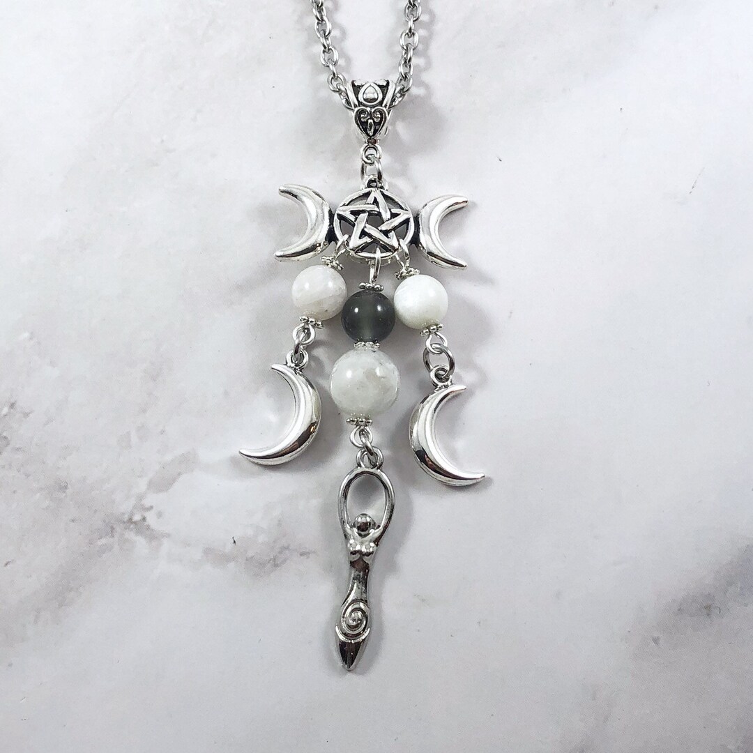 Moon Goddess Necklace, Moonstone, Goddess Jewelry - Etsy