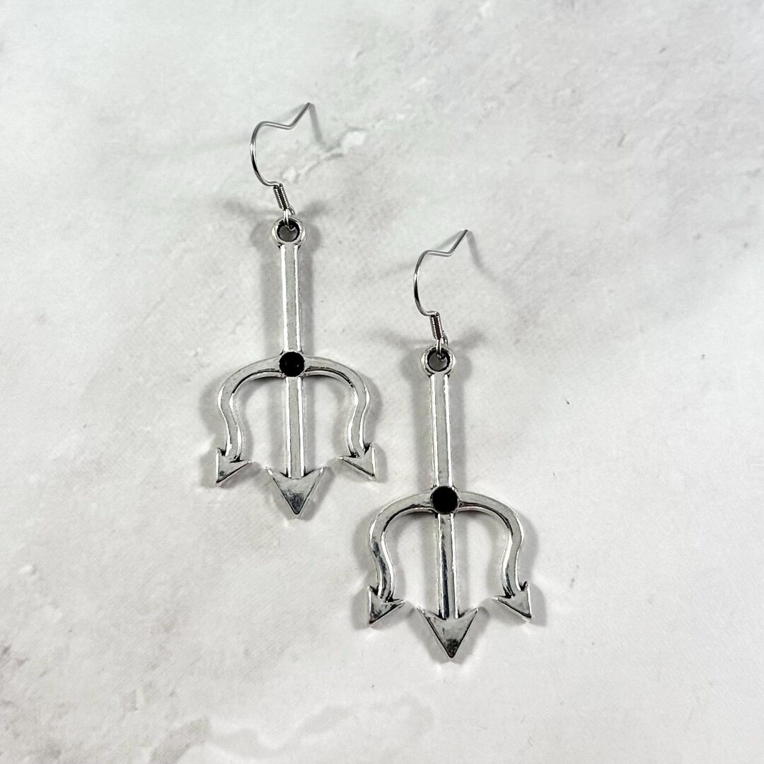 Poseidons Trident Earrings, Greek Mythology Jewelry - Etsy