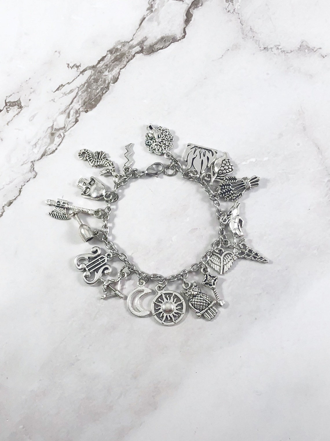 Deluxe Greek Mythology Charm Bracelet Jewelry Olympian Gods - Etsy