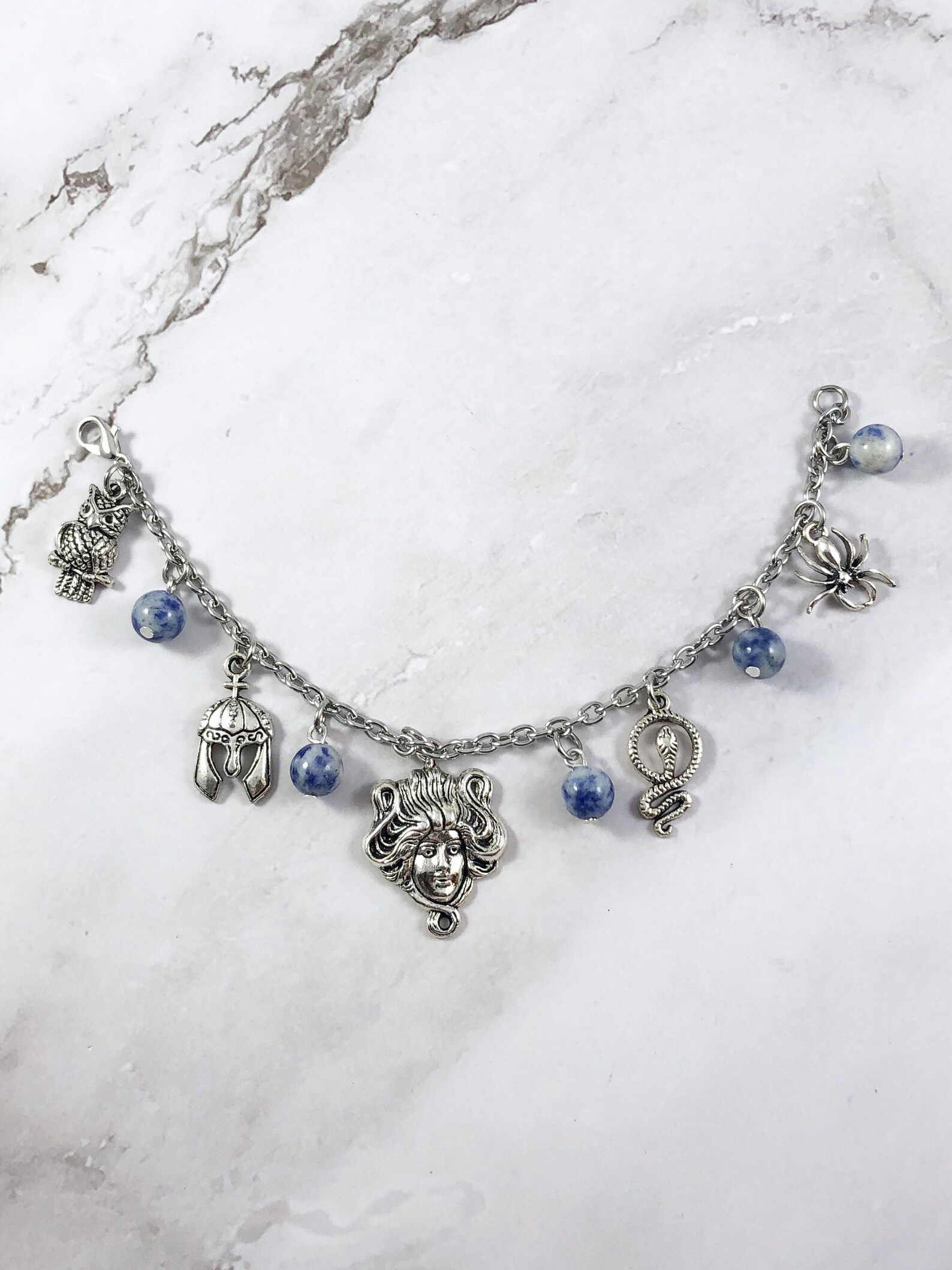 Athena Charm Bracelet, Greek Goddess, Greek Mythology Jewelry, Minerva ...