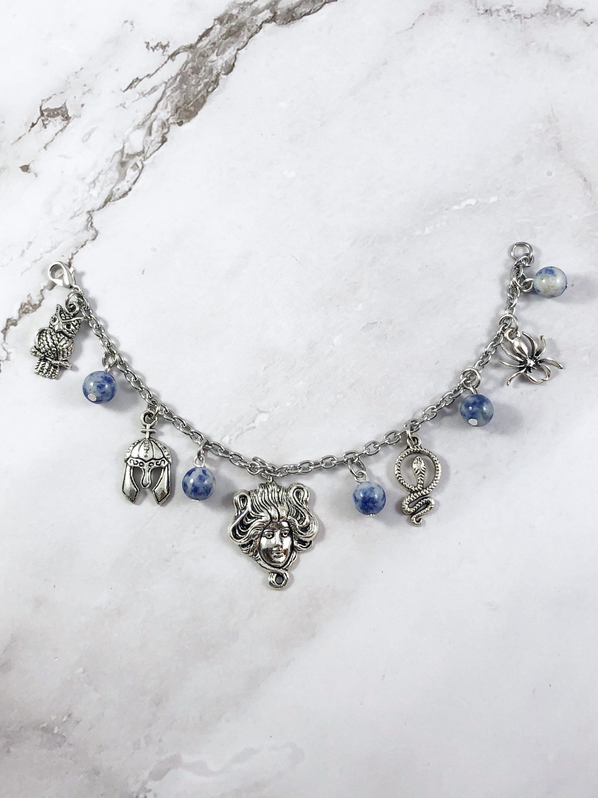 Athena Charm Bracelet, Greek Goddess, Greek Mythology Jewelry, Minerva ...