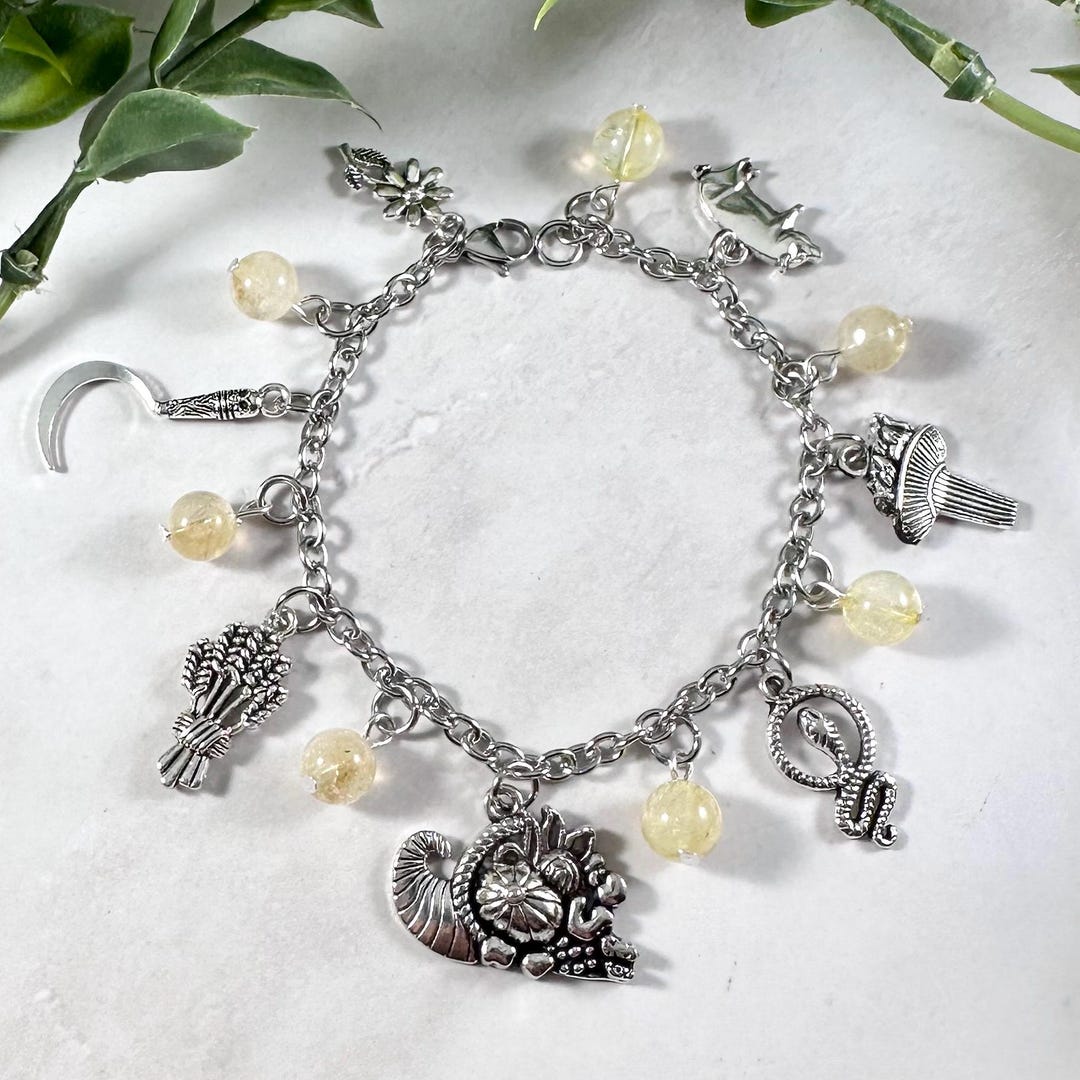 Demeter Charm Bracelet - Deluxe Version, Greek Goddess of the Harvest ...