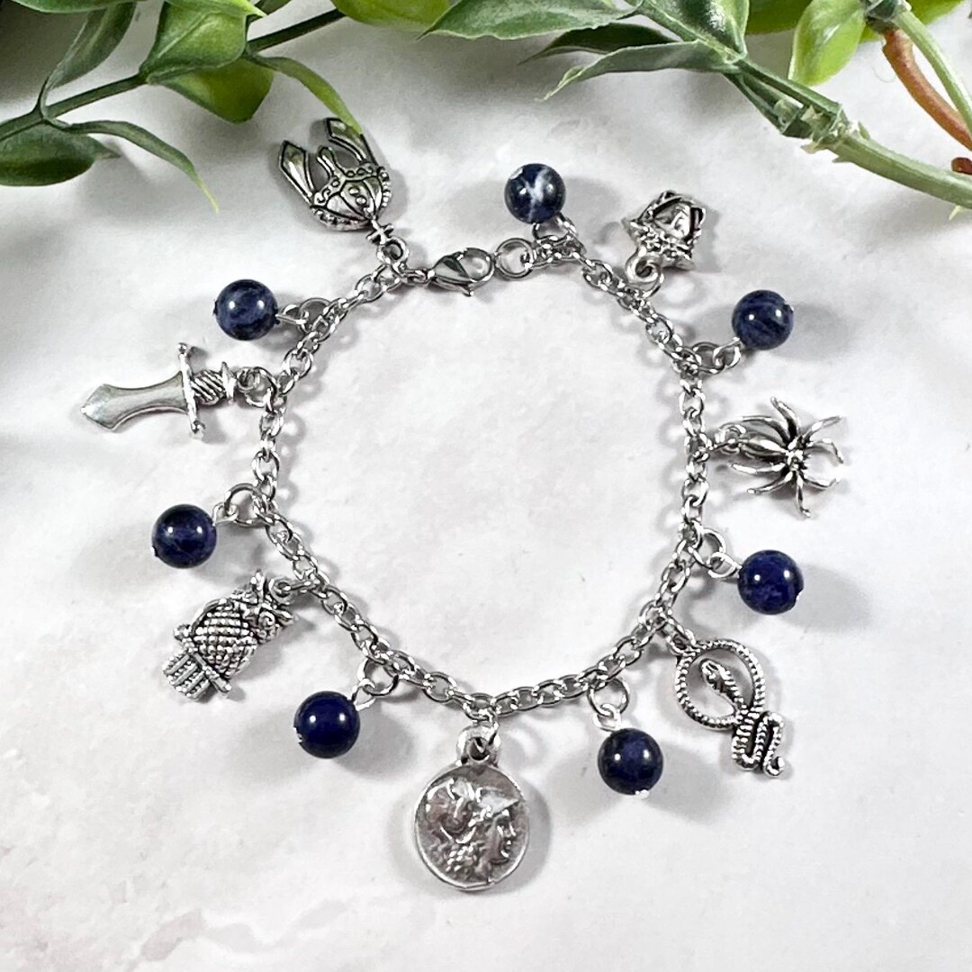 Athena Charm Bracelet, Deluxe Version, Greek Goddess of Wisdom, Greek ...