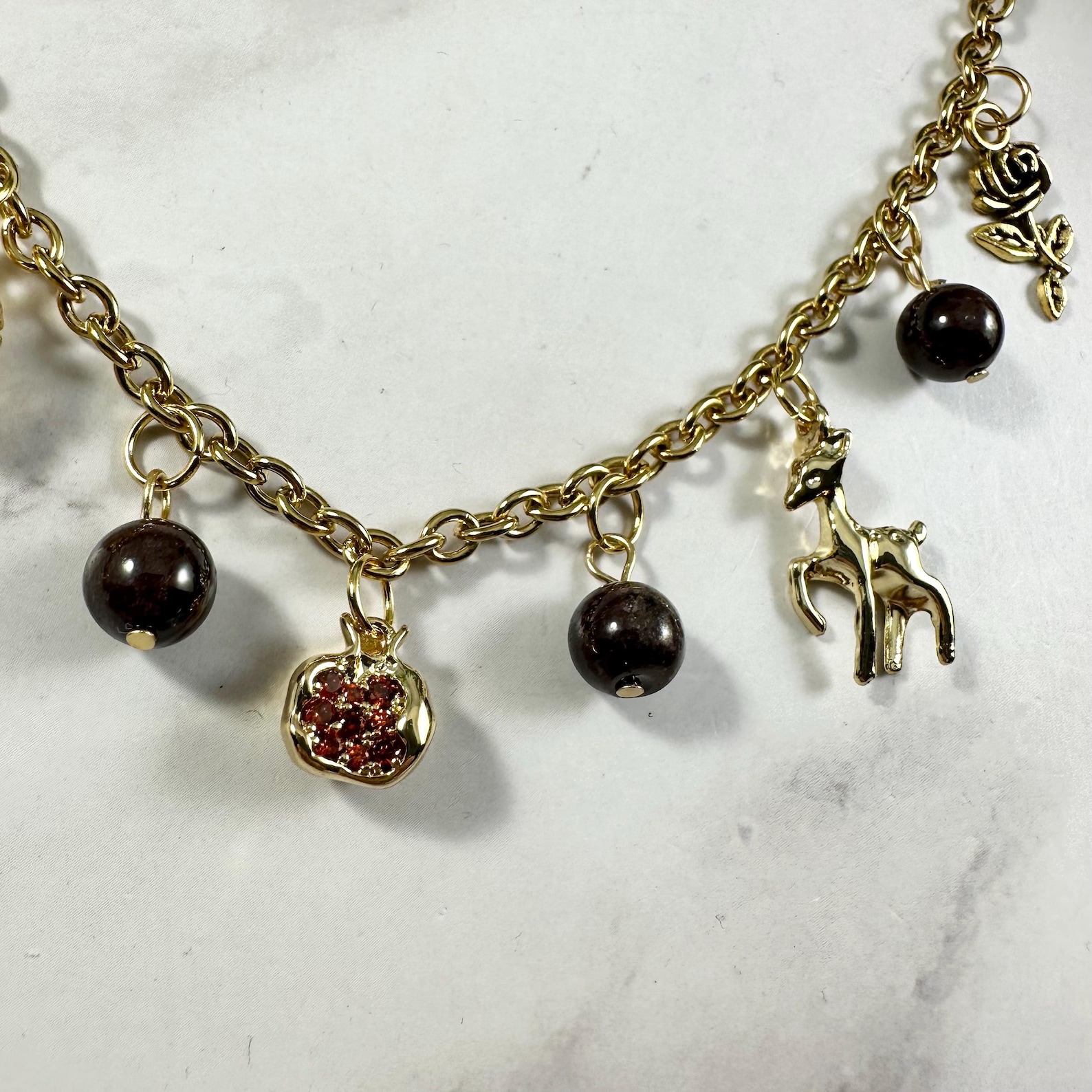 Persephone Charm Bracelet: Gold Tone Greek Mythology Jewelry - Etsy