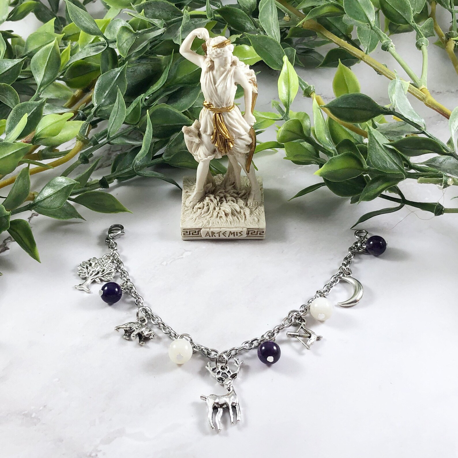 Artemis Charm Bracelet Greek Mythlogy Jewelry Diana Greek - Etsy