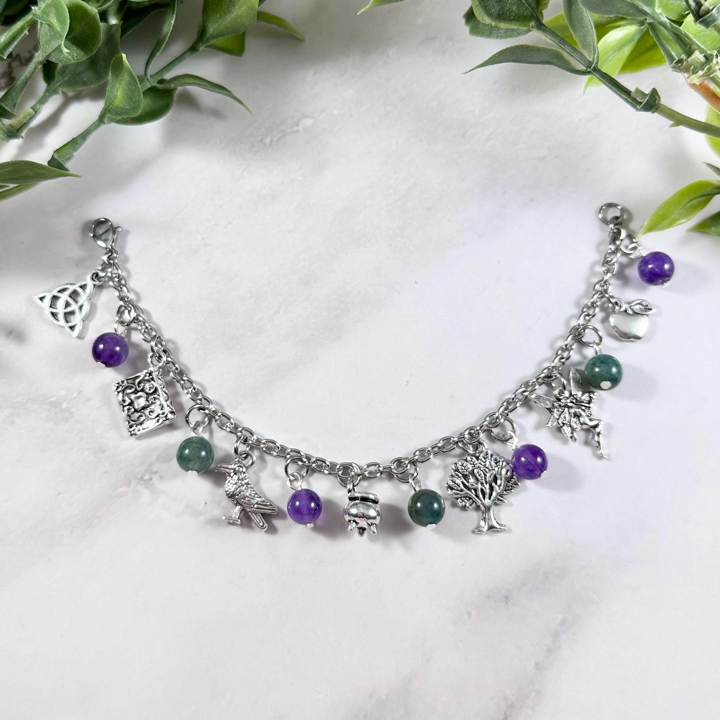 Morgan Le Fey Charm Bracelet - Morgana, Arthurian Legends, Camelot - Etsy