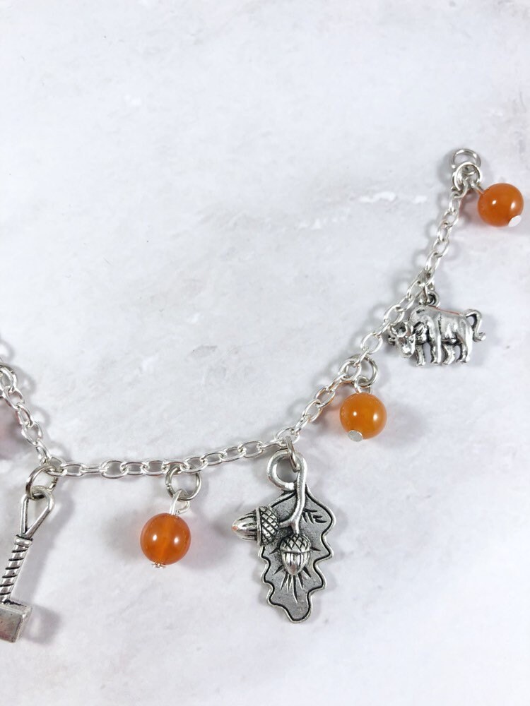 Thor Charm Bracelet Norse God Norse Mythology Jewelry Norse | Etsy