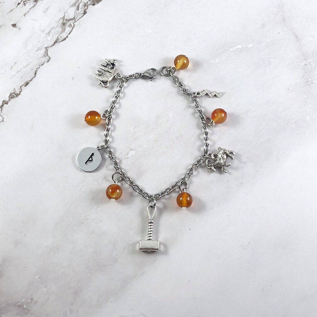 Thor Charm Bracelet (rune Version): Norse Mythology Jewelry - Etsy