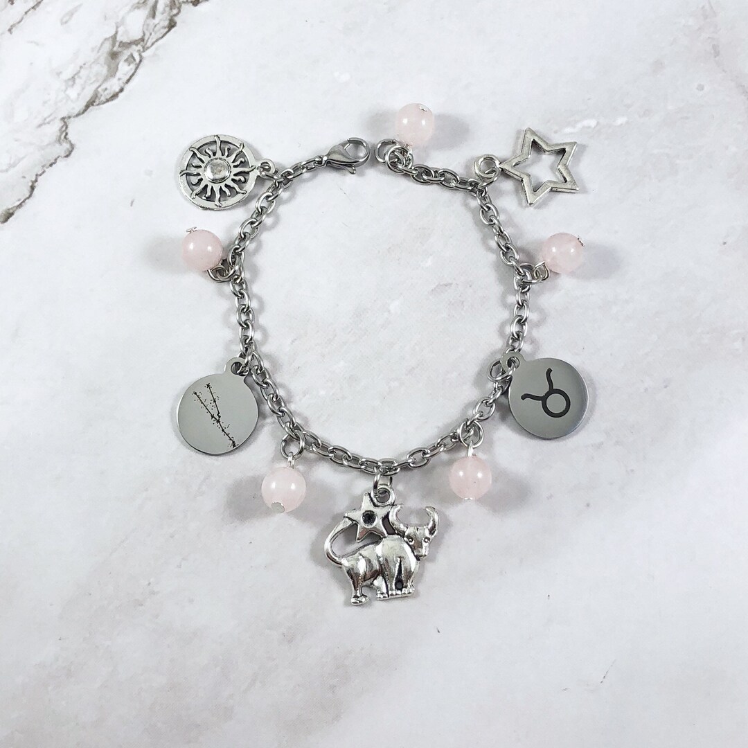 Taurus Charm Bracelet, Zodiac Jewelry, Astrology, Sun Sign, Gift for ...