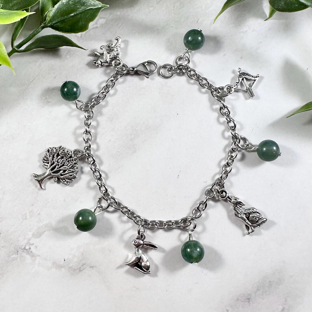 Medeina Charm Bracelet, Medeine, Goddess, Forest Goddess, Pagan ...