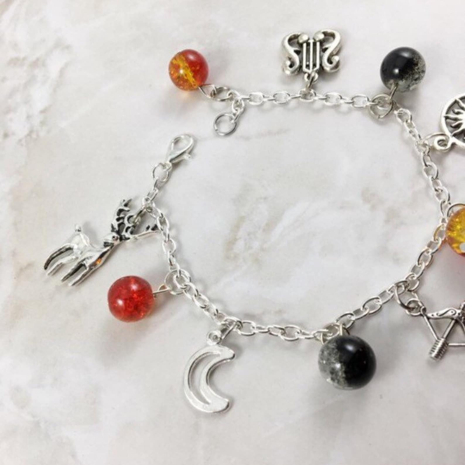 Artemis and Apollo Charm Bracelet Greek Mythology Bracelet | Etsy