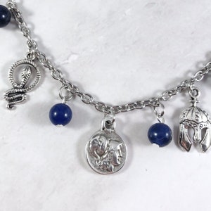 Athena Charm Bracelet, Greek Goddess of Wisdom, Greek Mythology Jewelry ...