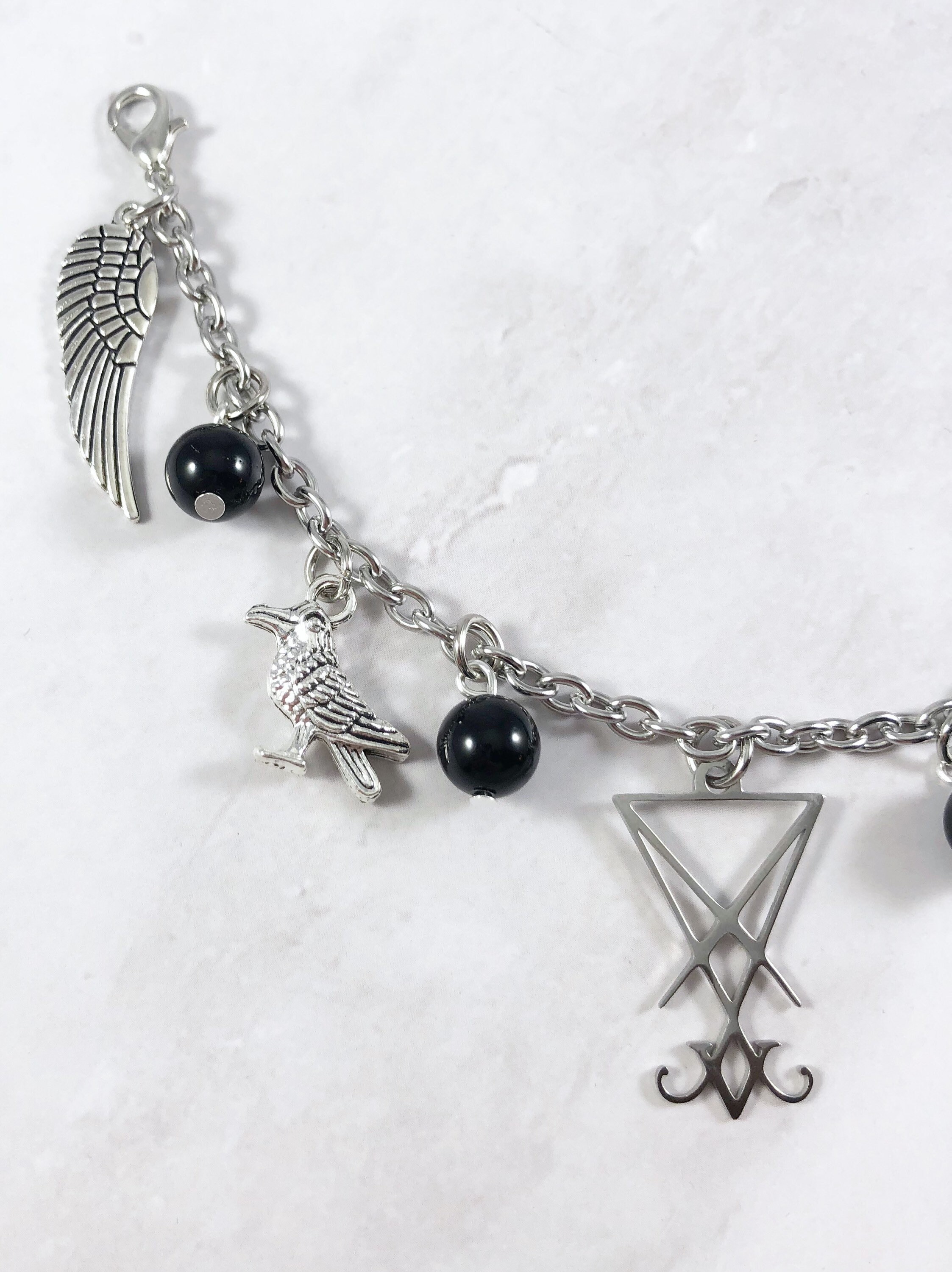 Lucifer Charm Bracelet Deity Jewelry - Etsy
