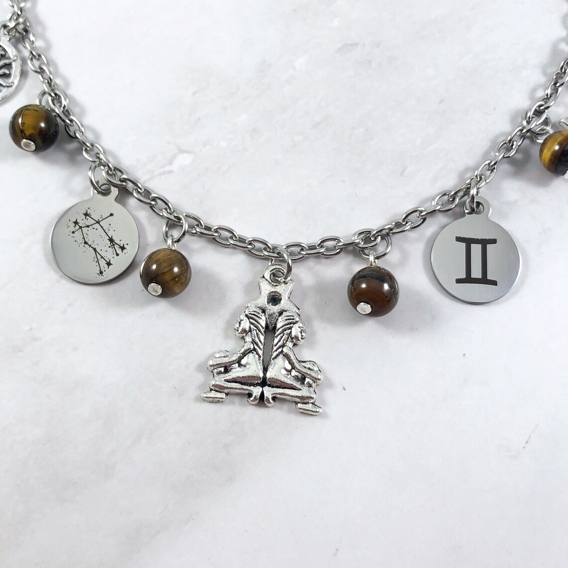 Gemini Charm Bracelet, Zodiac Jewelry, Astrology, Sun Sign, Gift for ...